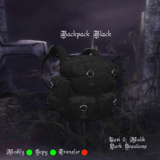 Second Life Marketplace Backpack Black